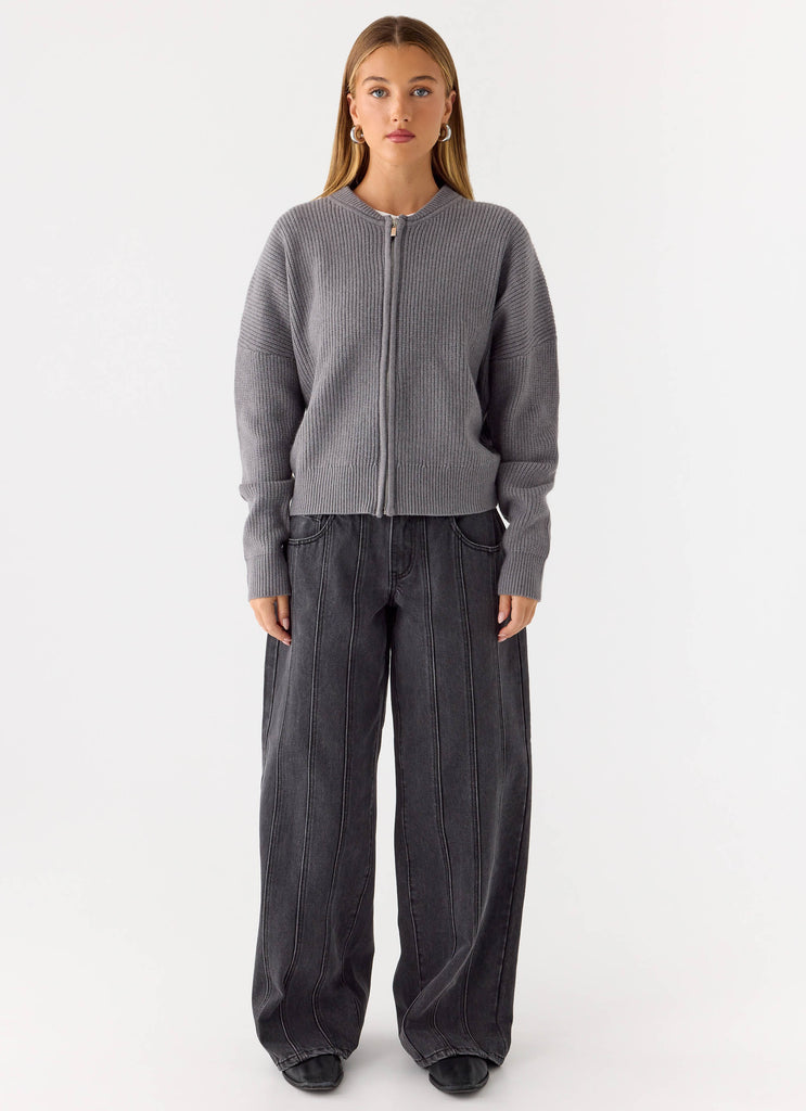 Codi Zip Jumper - Charcoal – Peppermayo