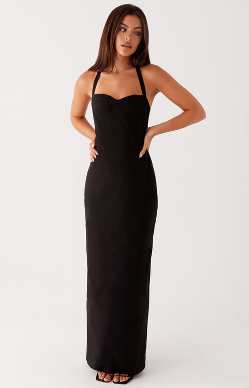 Lucinda Maxi Dress - Black – Peppermayo