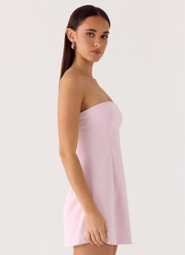Della Strapless Mini Dress - Pink – Peppermayo