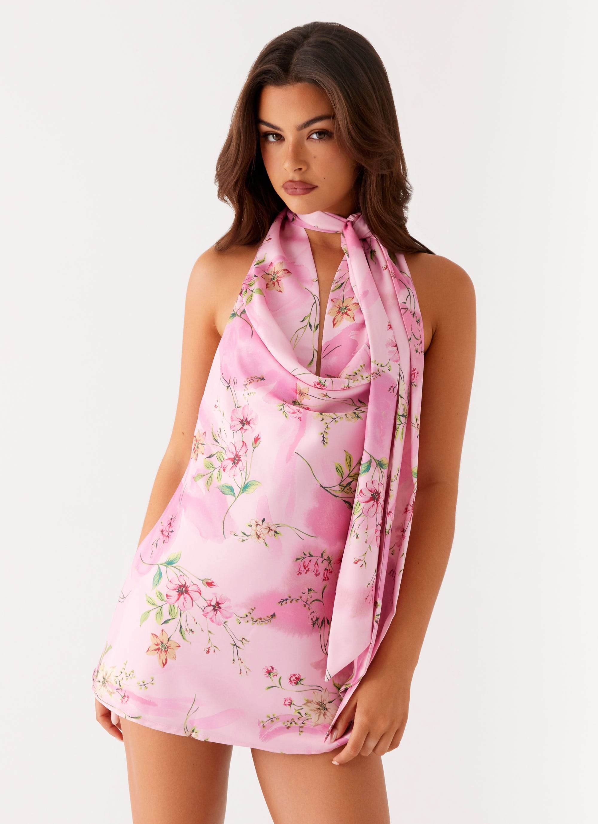 Heidi Mini Dress - Pink Floral – Peppermayo