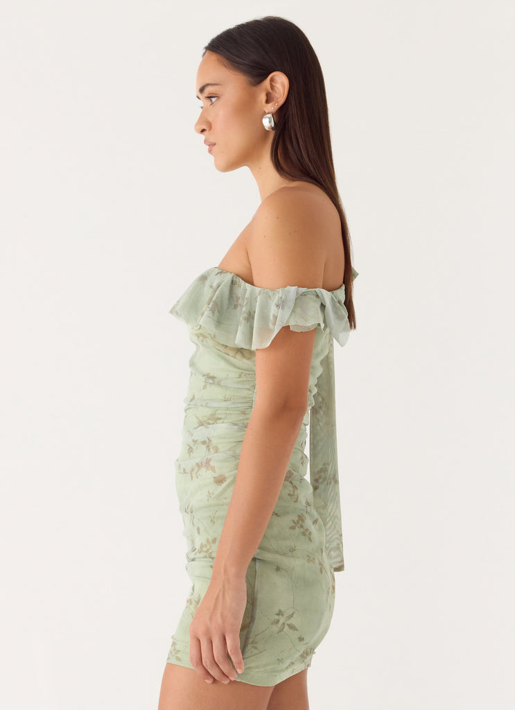 Hidden Gesture Mini Dress - Wispy Fern – Peppermayo