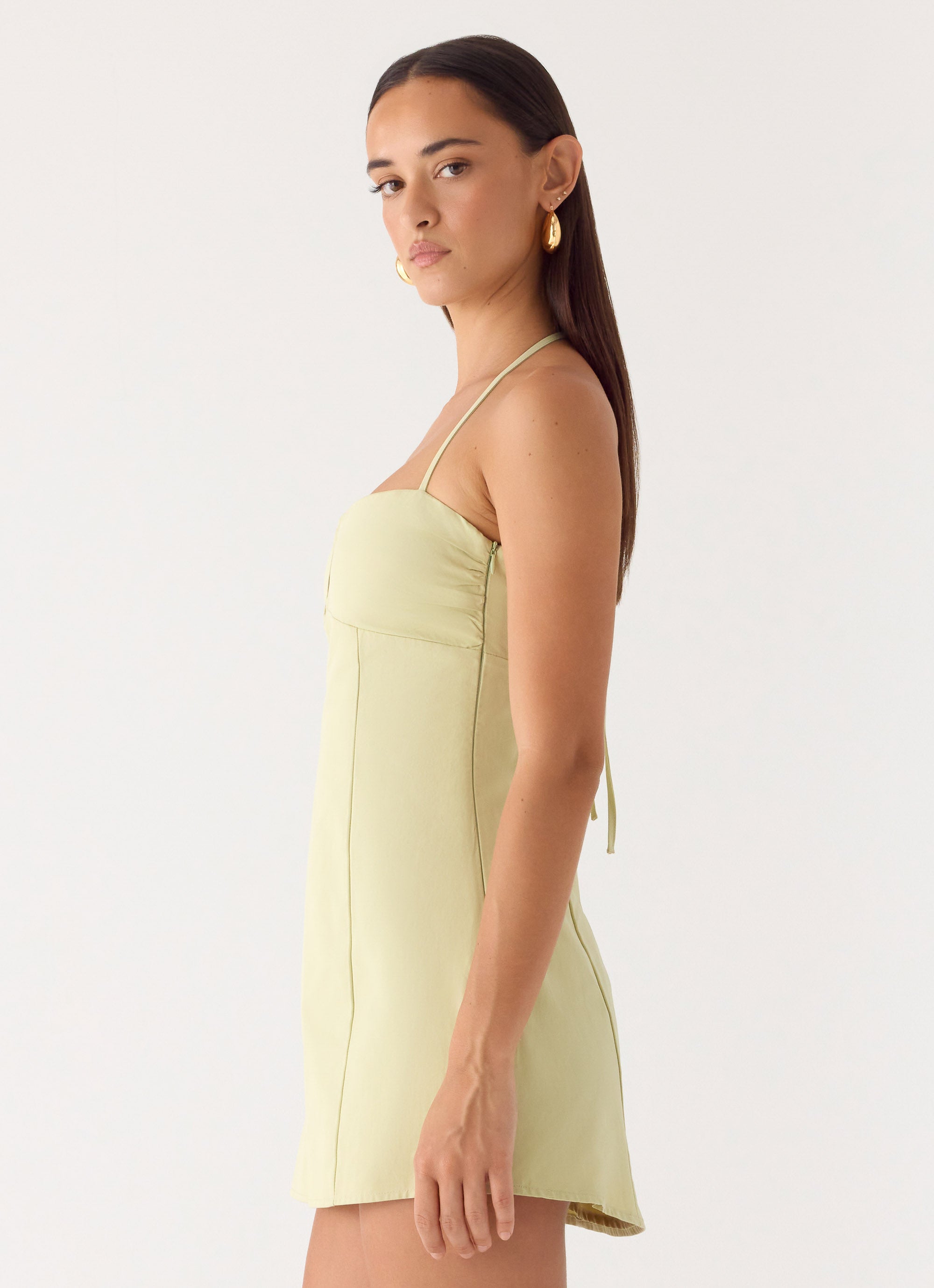 Leah Halter Mini Dress - Sage – Peppermayo