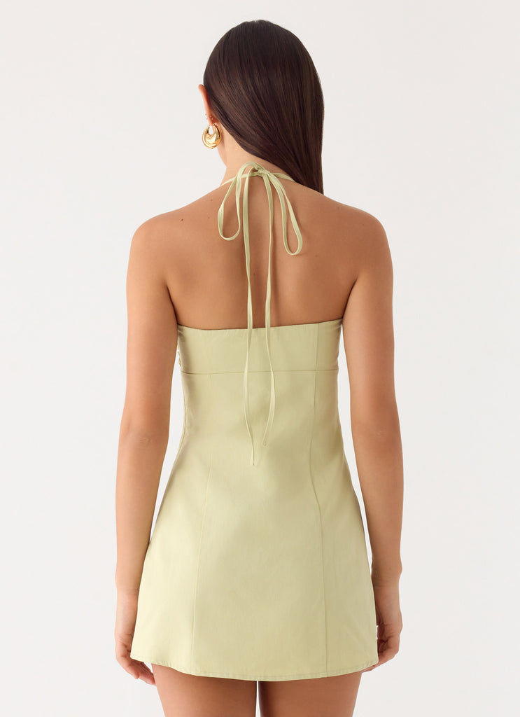 Leah Halter Mini Dress - Sage – Peppermayo