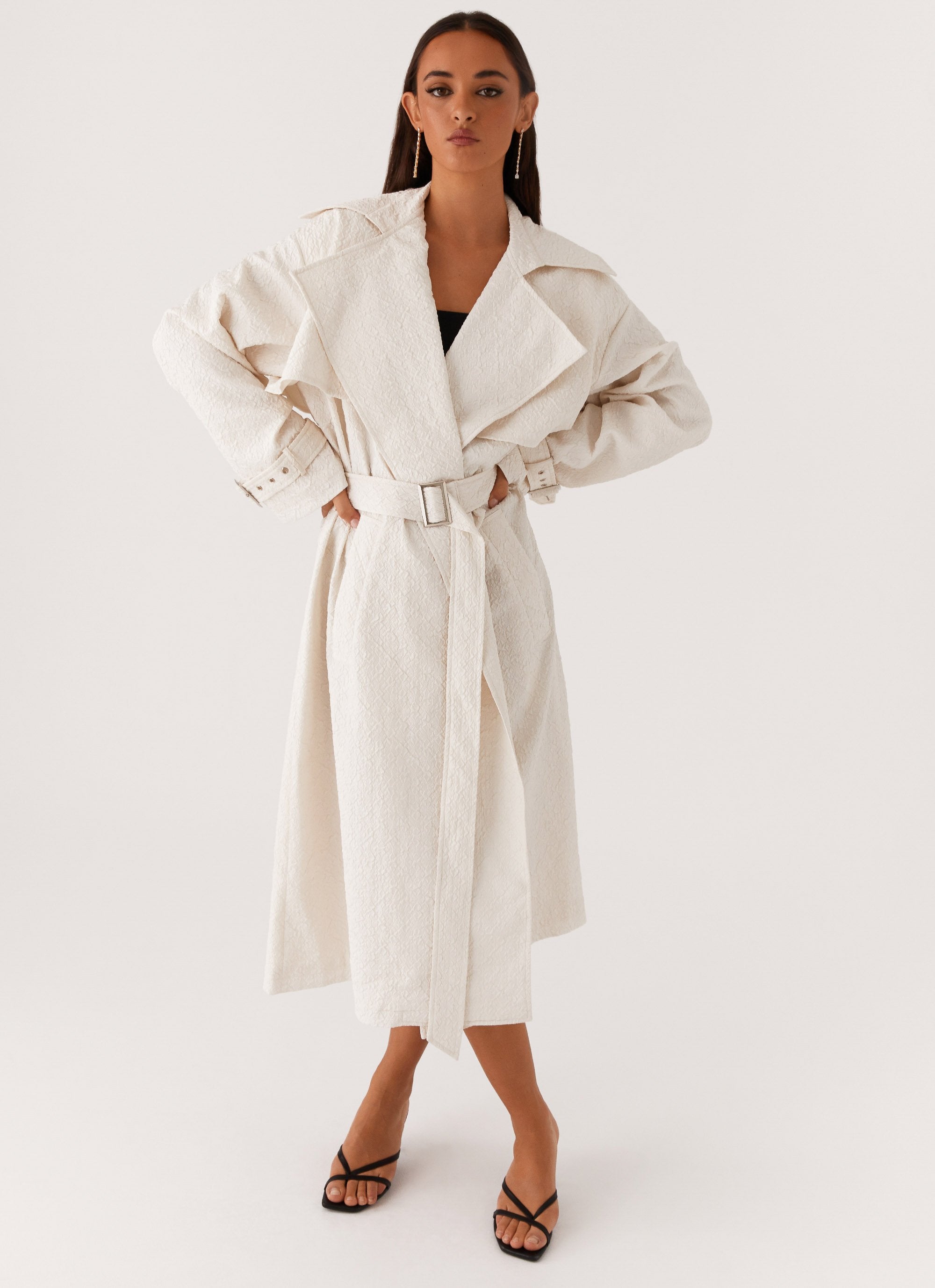 Phoenix Oversized Trench Coat - Ivory – Peppermayo