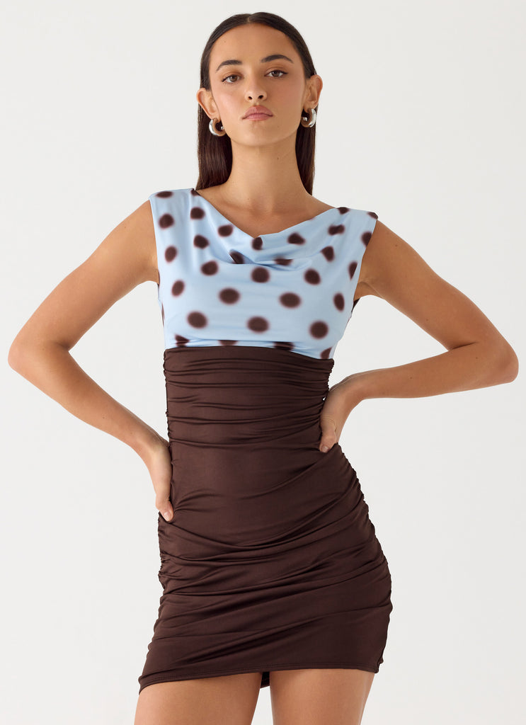 Times Two Mini Dress - Chocolate Dot – Peppermayo