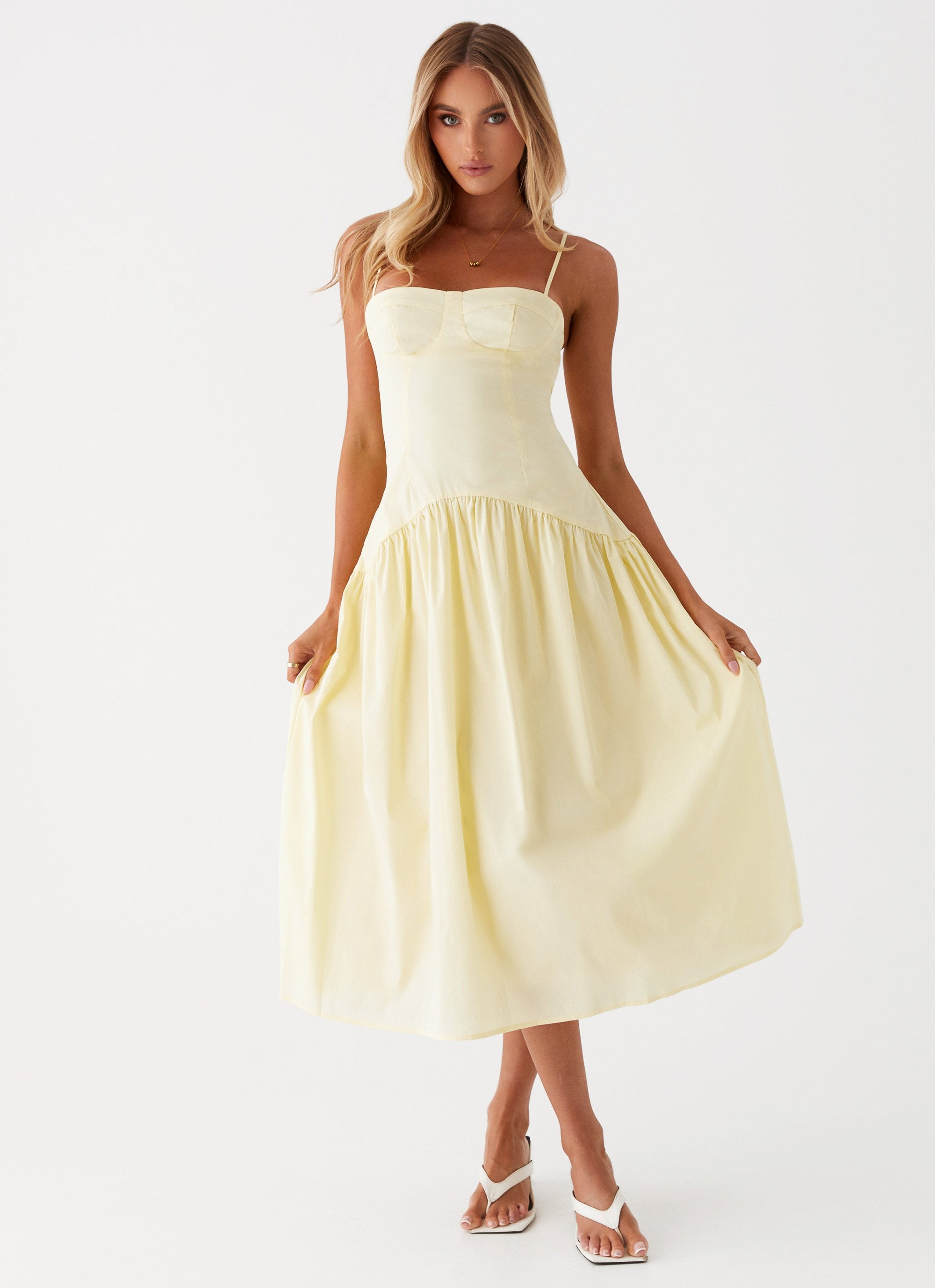 Yvette Corset Midi Dress - Yellow – Peppermayo
